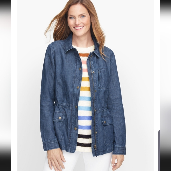 Talbots | Jackets & Coats | Talbots Safari Denim Jacket Womens M | Poshmark